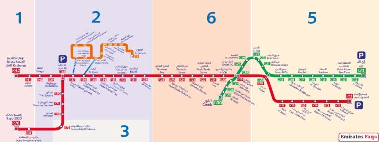 Dubai Metro Map, Stations and Tickets 2025 - Emirates Faqs