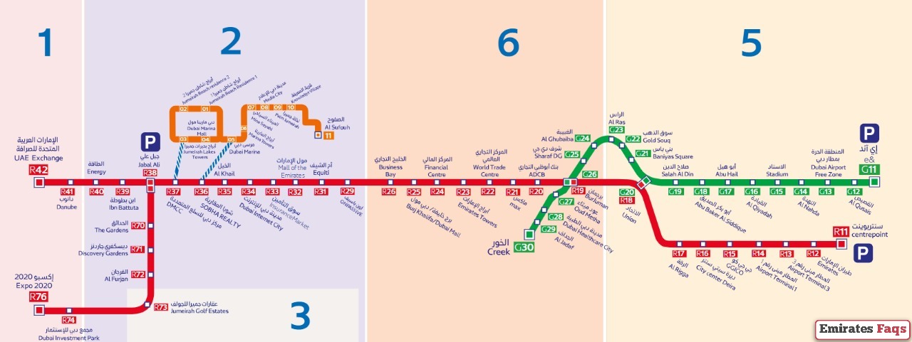 Dubai Metro Map, Stations and Tickets 2025 - Emirates Faqs
